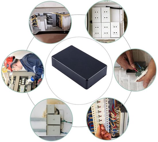 Waterdichte Elektrische Behuizing 100 x 60 x 25 mm Junction Box - Zwart ...