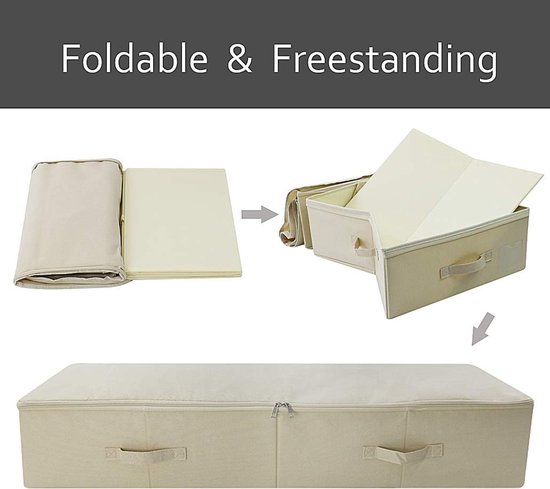 Grote Opbergbox Onder Bed met Deksel - Opvouwbaar Ontwerp - 6 ...