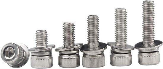 Allecto Plus - M6 Hexagon Inbusbout Set van 20 Stuks - 304 ...
