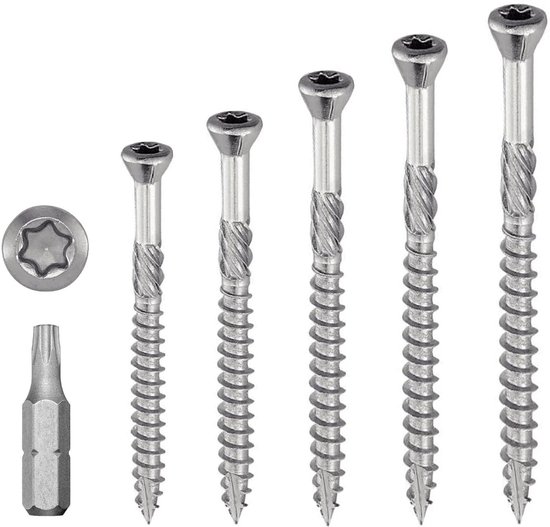 Roestvrijstalen terrasschroeven met verzonken kop en TORX | Set van 400 ...
