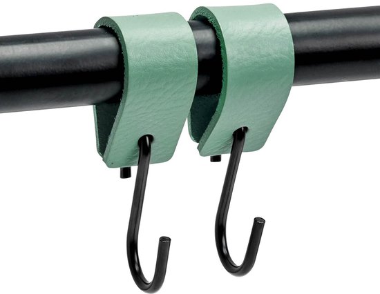 S-haken met leren lus - multifunctionele haak - 2 kleuren - volnerfleer ...