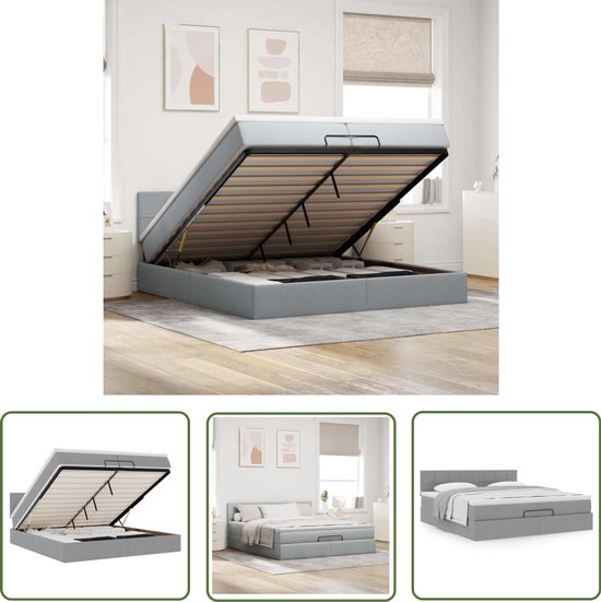 vidaXL Boxspring Bed - Ottoman Bed - Ottoman bed met matras 200x200 cm ...