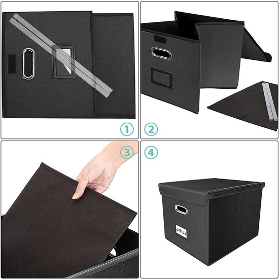 Allecto Premium - Hangende A4 opbergdozen met deksel van vezelplaat en ...