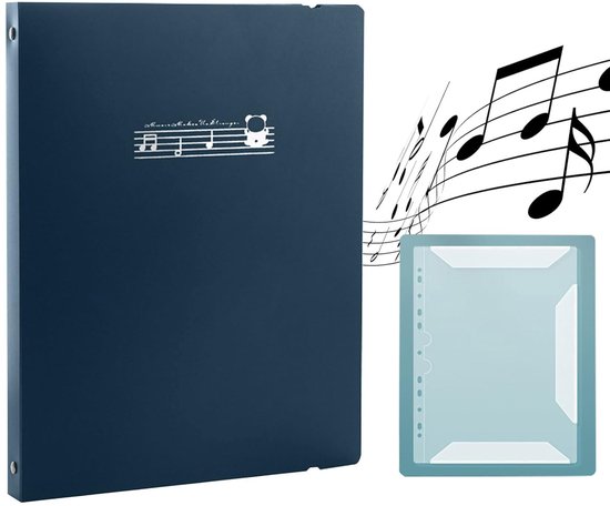 Muziekmap A4 - kunststof - 30 pagina's - blauw | bol