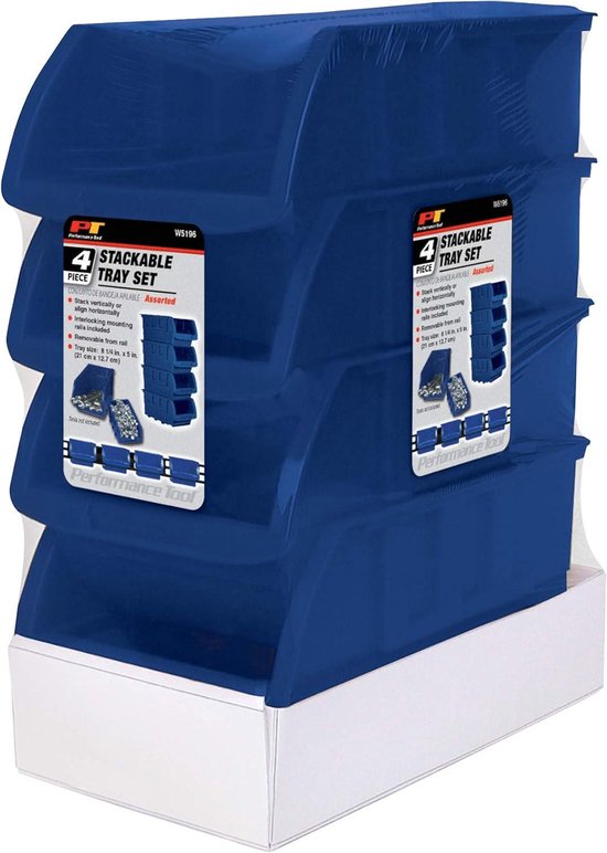 Grote stapelbare opbergbakken - verstelbaar voor verticale of ...