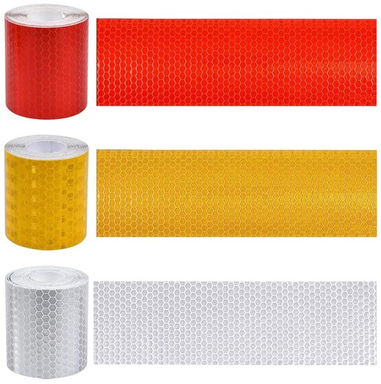 Reflecterende stickers - Zelfklevend weerbestendig plakband, 3 rollen ...