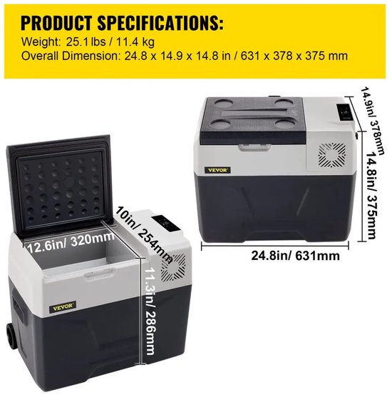 Auto Koelkast – Draagbare Koelbox – Mini Koelkast – Camper Koelkast – 30L Inhoud –... | bol