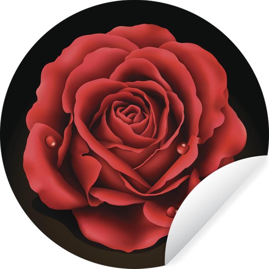 Illustration des grandes fleurs rouges de la pivoine Wall Sticker ...