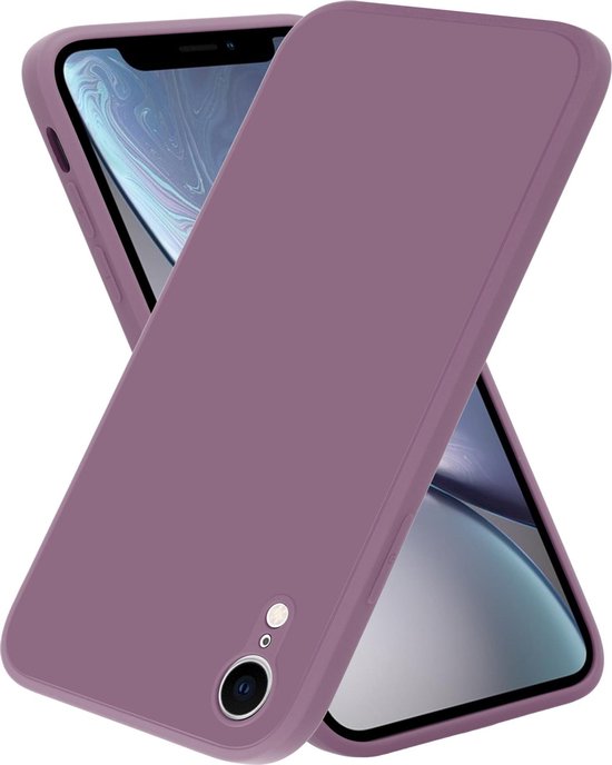 geschikt voor Apple iPhone Xr vierkante silicone case - Purple Grape ...