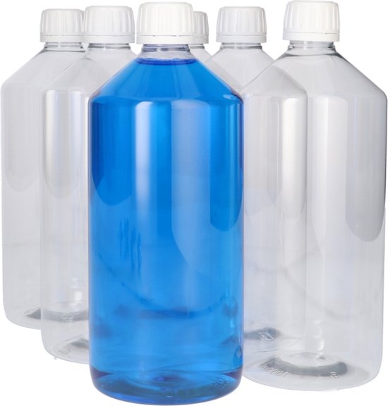 6x Pharma PET Fles met Garantiedop - Plastic Flesjes Navulbaar voor ...