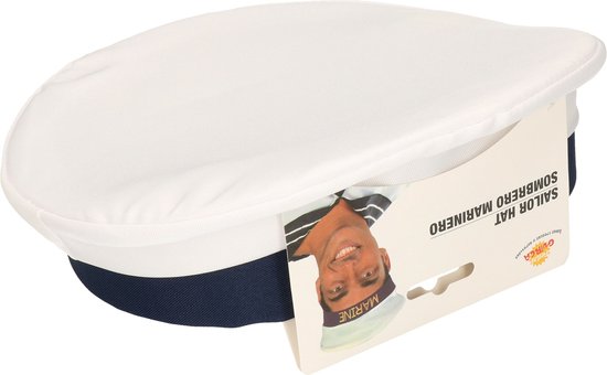Guirca Carnaval verkleed Matroos/matrozen hoedje - 5x - wit/blauw ...