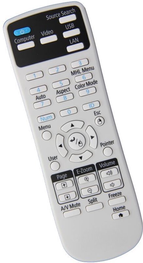 Afstandsbediening geschikt voor de EPSON EB-X130 beamer, vervangt ...