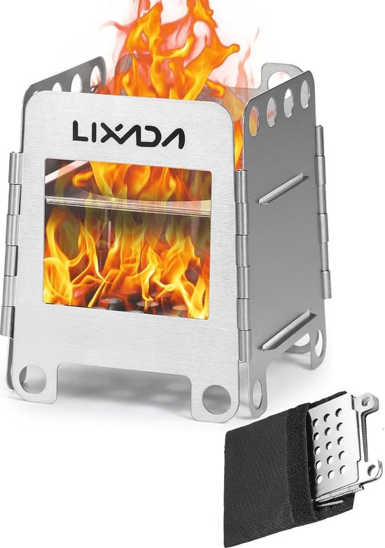 Campingkooktoestel, houtkachel, mini-houtcarburateur, opvouwbaar ...