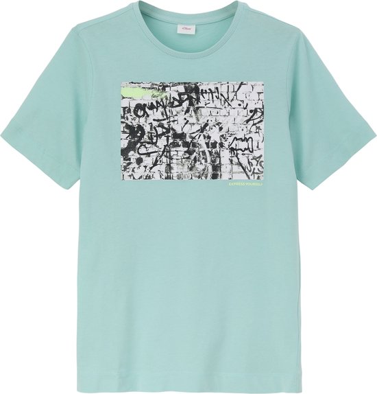 S'Oliver Boy-T-shirt--6068 BLUE GREEN-Maat S | bol