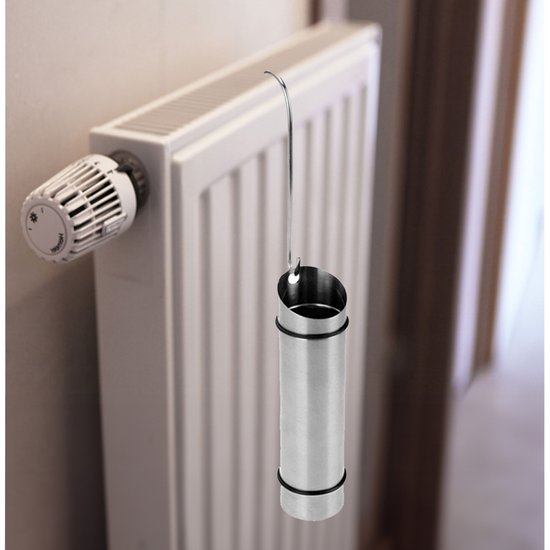 Waterverdamper verwarming set - 2x - zilver/grijs - 21 cm - RVS ...
