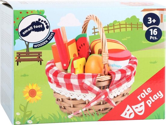 Picnic mand - 17 delig speelgoed - Houten speelgoed vanaf 3 jaar picnic ...