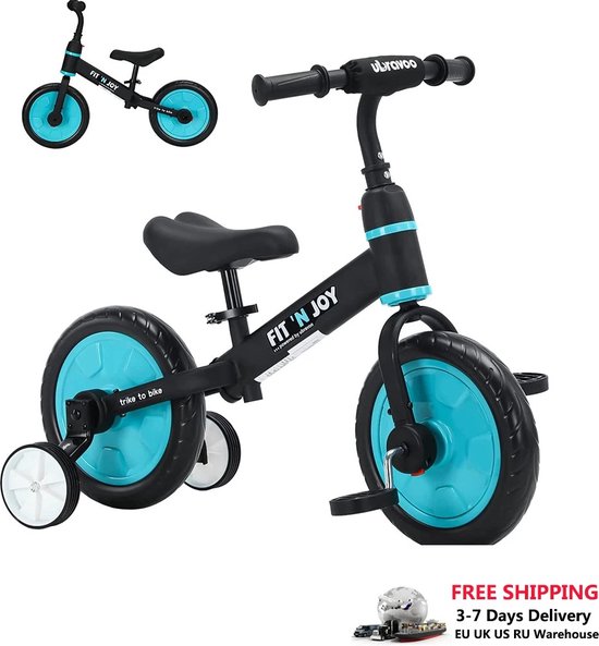 Kinderfiets - 4 In 1 Peuter Loopfiets - Met Pedalen En Zijwieltjes ...