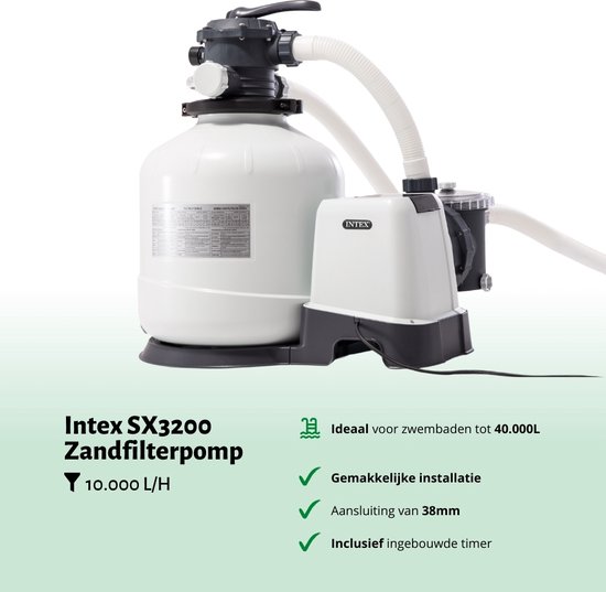 Intex 26652GS Zandfilterpomp - SX3200 - 10.000 liter per uur inclusief ...