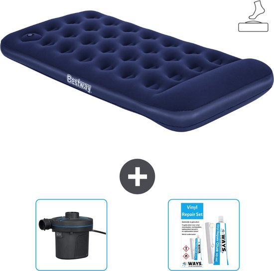 Bestway luchtbed - 1-Persoons - 99 x 188 x 28 cm - Blauw - Inclusief ...