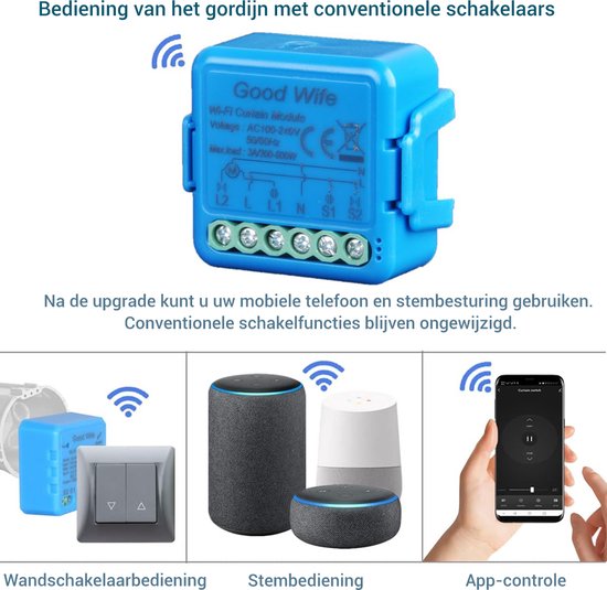 Slimme Rolluikschakelaar - Rolluik schakelaar - Met wifi - App ...