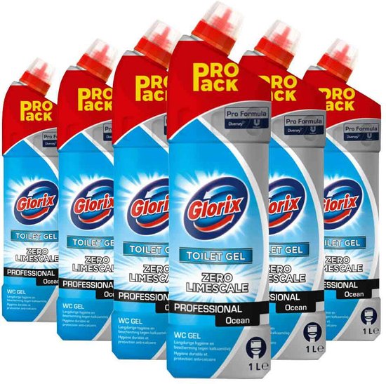 6x Glorix Professional Toiletreiniger Ocean zonder Chloor/Bleek Pro ...