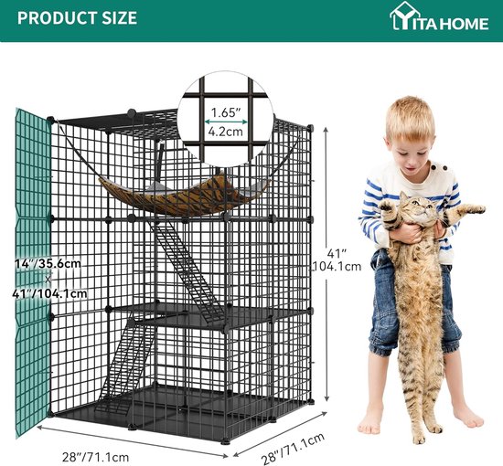 Kattenbench - Voor katten - Binnen en buiten - 72 x 72 x 104 cm | bol