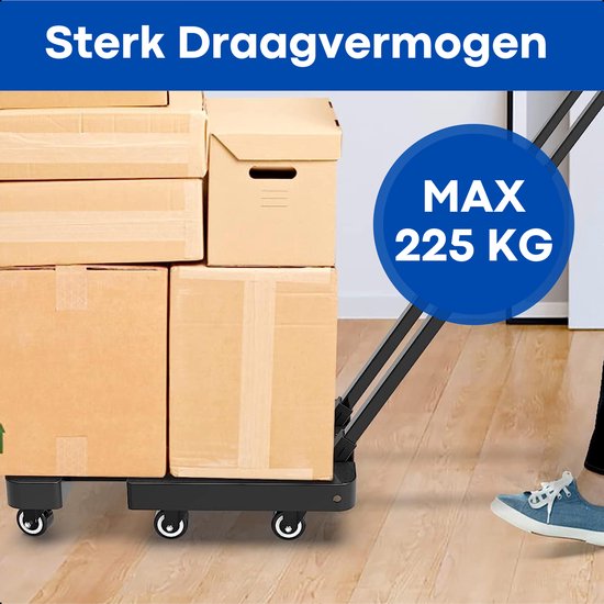 Moeve Steekwagen - Opvouwbaar - Inklaapbaar - Draagvermogen 225kg ...