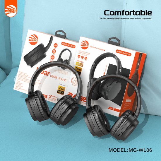 MG – Draadloze Gaming Headset – Bluetooth – Zwart – WL06 | bol