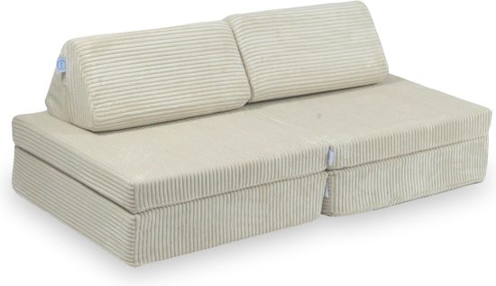 Mini Modulaire bank - Speelsofa- Rib velvet - Beige Standaard | bol