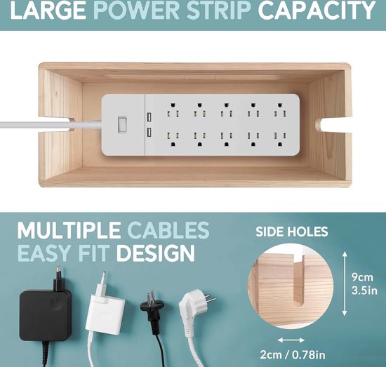 Nature Supplies Set van 2 kabeldozen van grenenhout - 1 kleine ...