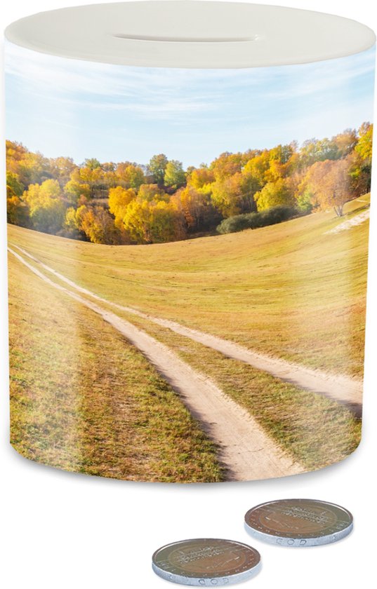 Spaarpot - Spaarblik - Bandenspoor in het park - Spaarpotten ...