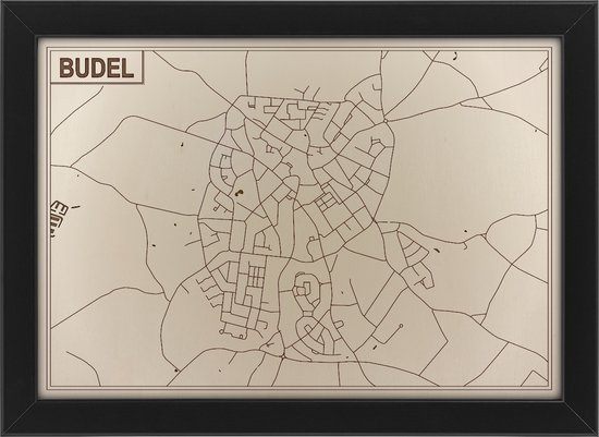 Houten stadskaart van Budel | bol