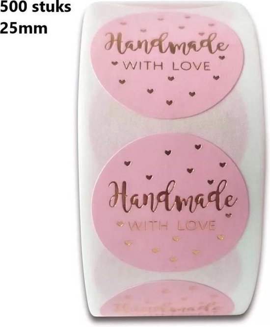 Handmade With Love stickers 500!! stuks! - Sluitstickers - Sluitzegel - Gebak -... | bol