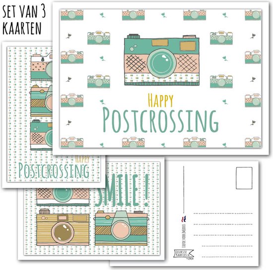 KaartenSet Happy Postcrossing -> Nr 2 (Postcrossing-Typisch-Hollands-retro camera's) -... | bol