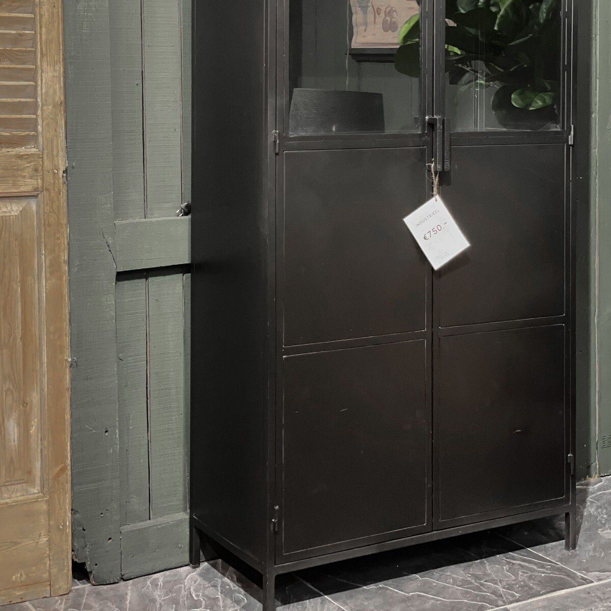 Metalen lockerkast - metaal met glas vintage - 90x40x200cm | bol.com