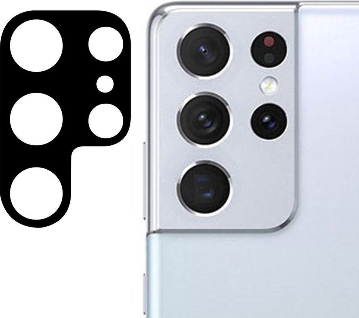 Samsung Galaxy S22 Ultra Camera Lens Protector 9H Tempered Glass Zwart ...