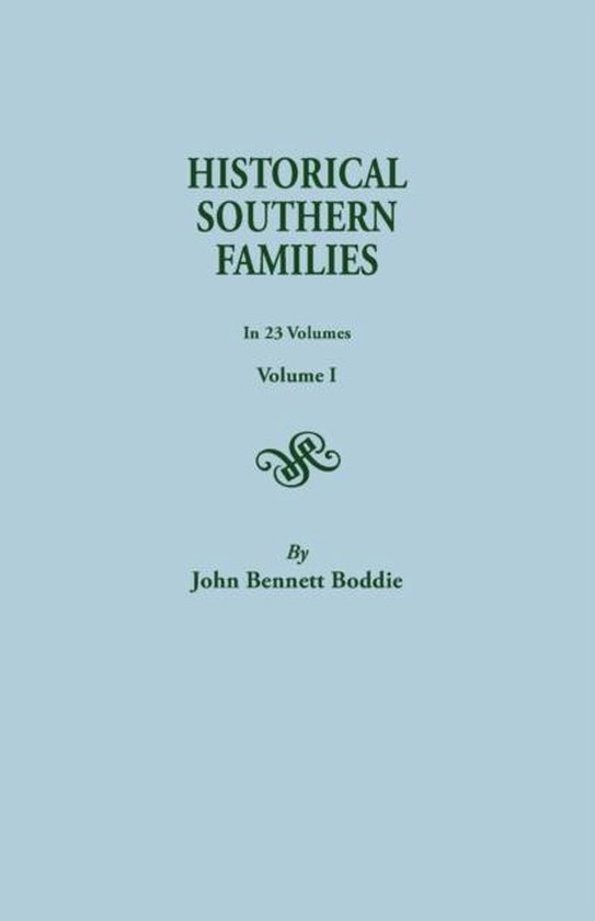 Historical Southern Families | 9780806300276 | John Bennett Boddie ...