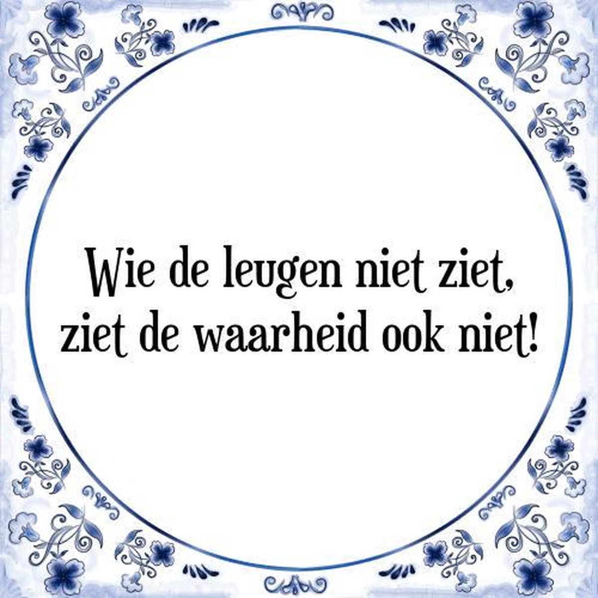 Tegeltje Met Spreuk Tegeltjeswijsheid Wie De Leugen Niet Ziet Ziet