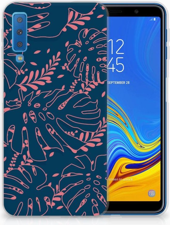 Back Cover voor Samsung Galaxy A7 (2018) TPU Case Palm Leaves | bol