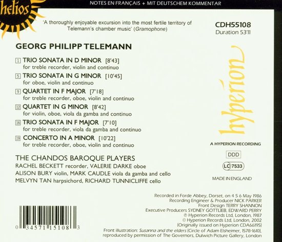 Telemann: Chamber Music, Georg Philipp Telemann | CD (album) | Muziek ...