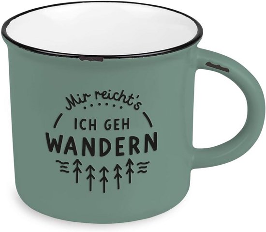 Grote Keramische Koffiemok Roze met Wandel & Berg Opdruk - Cadeau voor ...