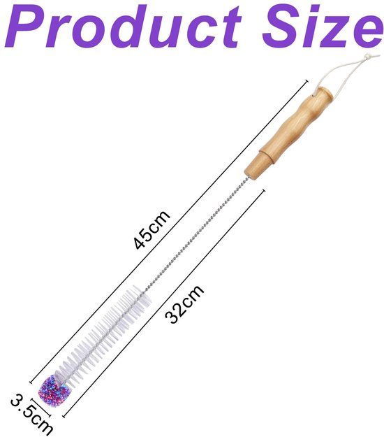 Unyqoos® Lange flessenborstel met flexibele greep voor effectieve ...