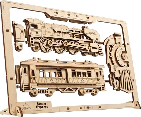 2.5D Houten Puzzel Stoomtrein Model - Eenvoudig 3D Houten Bouwpakket | bol