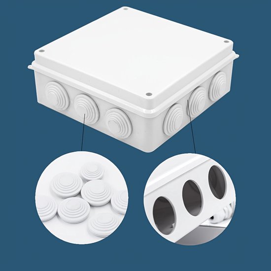 Set van 4 Waterdichte Plastic Verdeeldozen – Stofdichte Elektrische ...