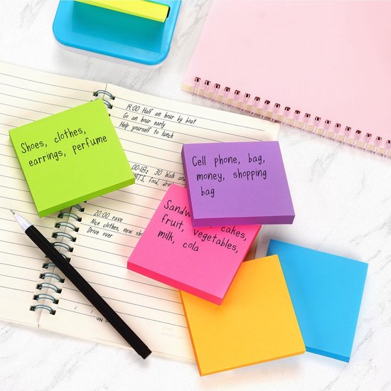 Sticky notes - Eén boek met 8 kleuren - plaknotities - plak briefjes ...