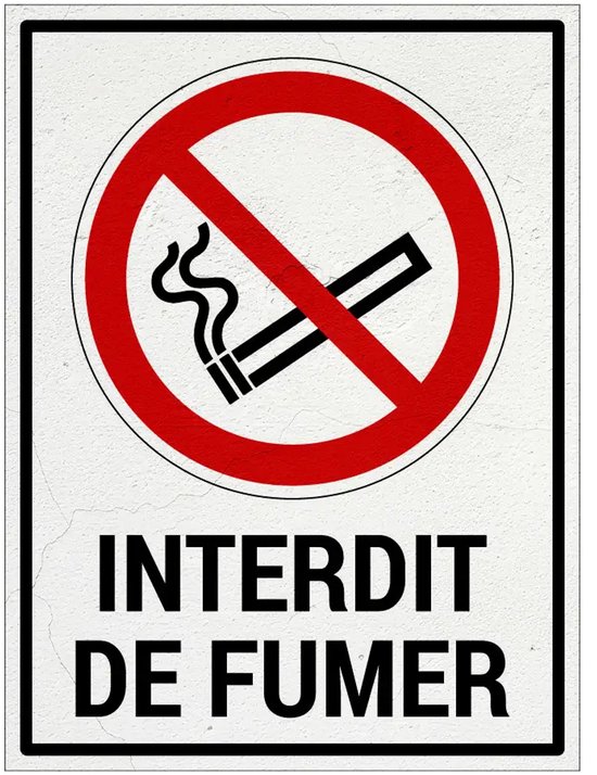 Interdit de fumer bord met tekst - Sign Again materiaal - 40 x 30 cm | bol