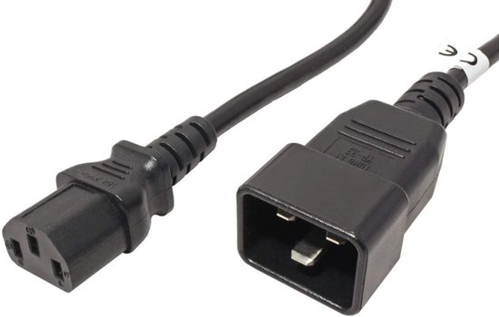 Kabel 1 m, power adapter kabel IEC 320, bus naar stekker, IEC 320 C13 ...