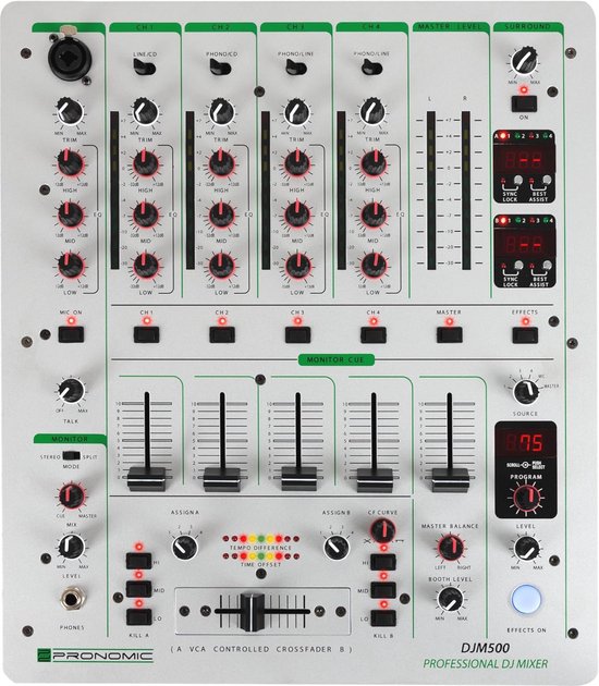 DJ Mixer 5-Kanalen met Auto BPM-Teller en Ingebouwd Effectapparaat | bol