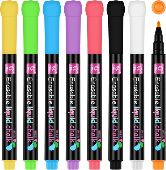 Dry Erase Markers - 8pcs Whiteboard Pens - Liquid Chalk Markers ...