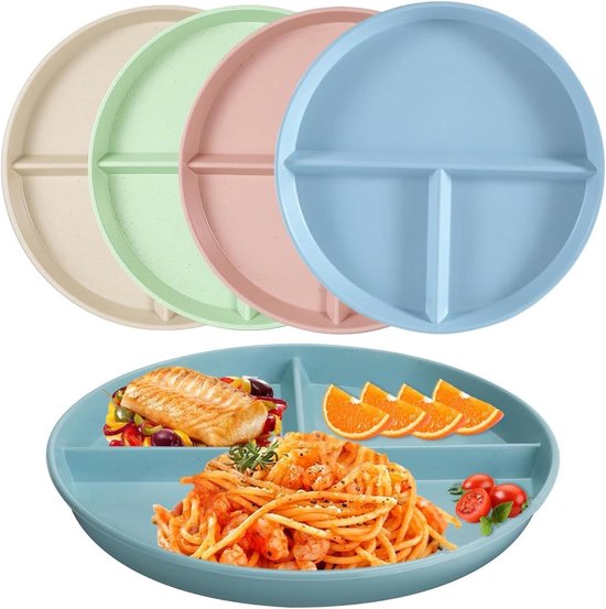 2 Pcs Shared Flat Plates - Reusable Plastic Dividing Plates ...